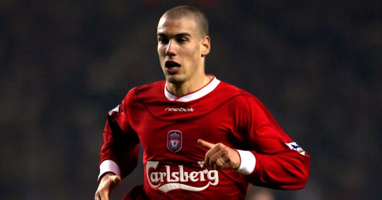 Liverpool's Bruno Cheyrou playing against Bolton Wanderers, Reebok ...