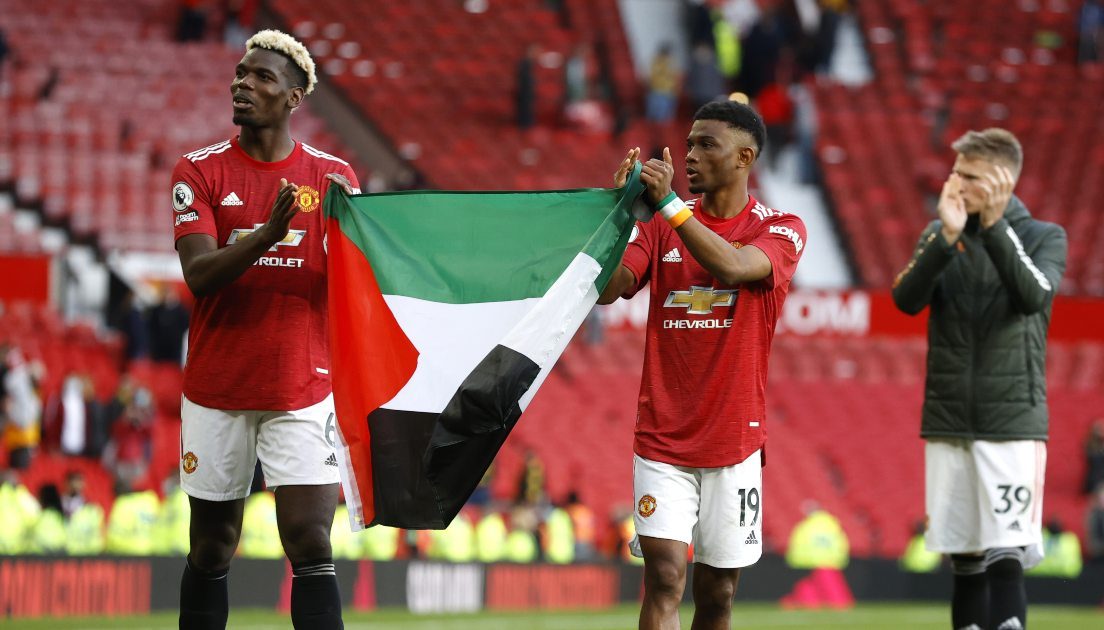 Watch: Paul Pogba and Amad Diallo show support for Palestine with flag ...