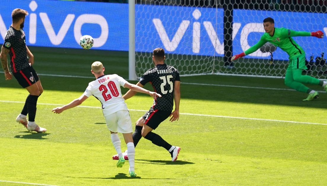 Watch: Phil Foden nearly scores great goal for England but effort hits ...
