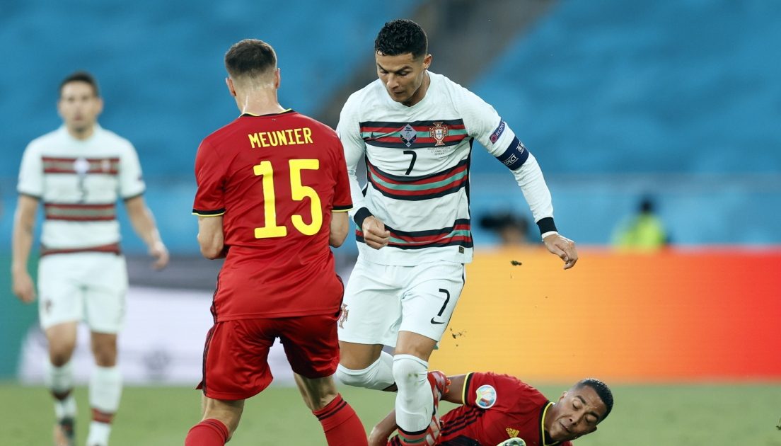 Watch: Cristiano Ronaldo falls down screaming after running into ...