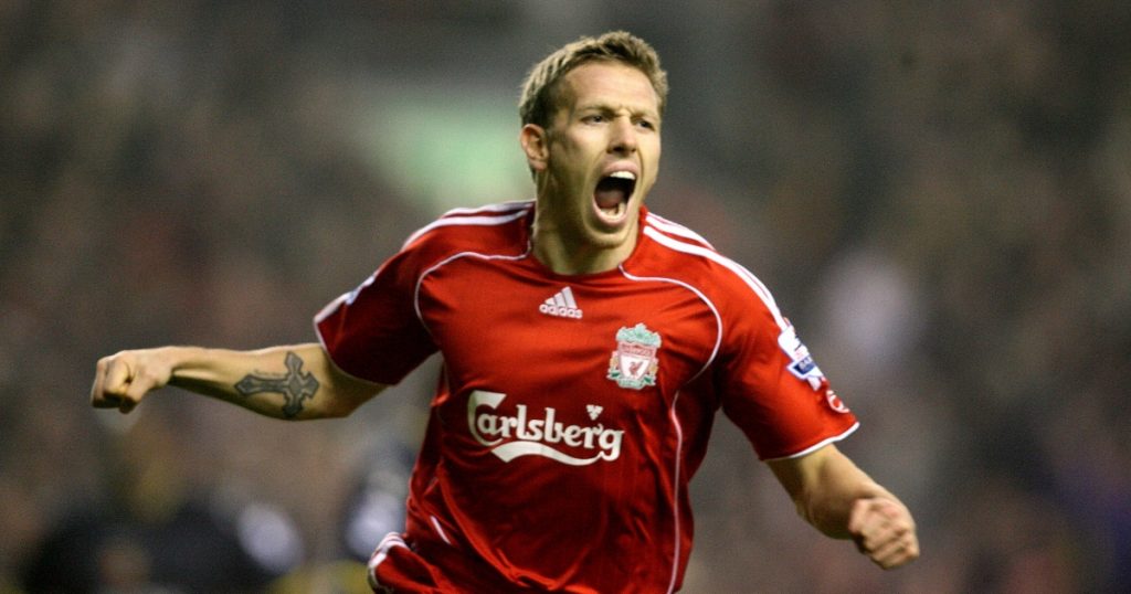 Craig Bellamy celebrates scoring for Liverpool in the Premier League ...