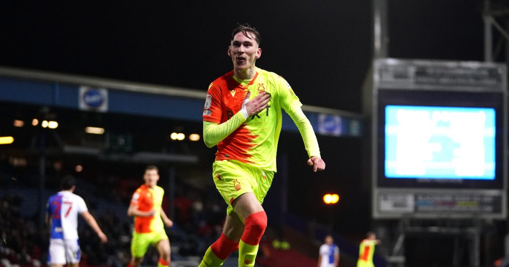 James Garner celebrates his goal for Nottingham Forest agaisnt ...