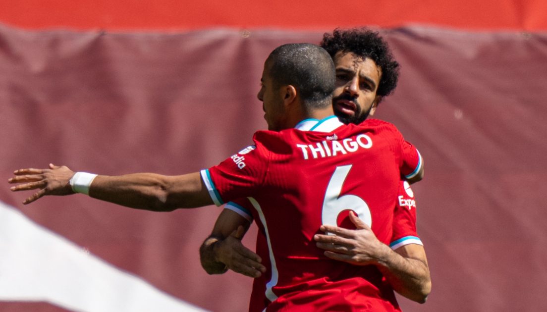 Watch: Mohamed Salah controls stunning Thiago pass with shoulder