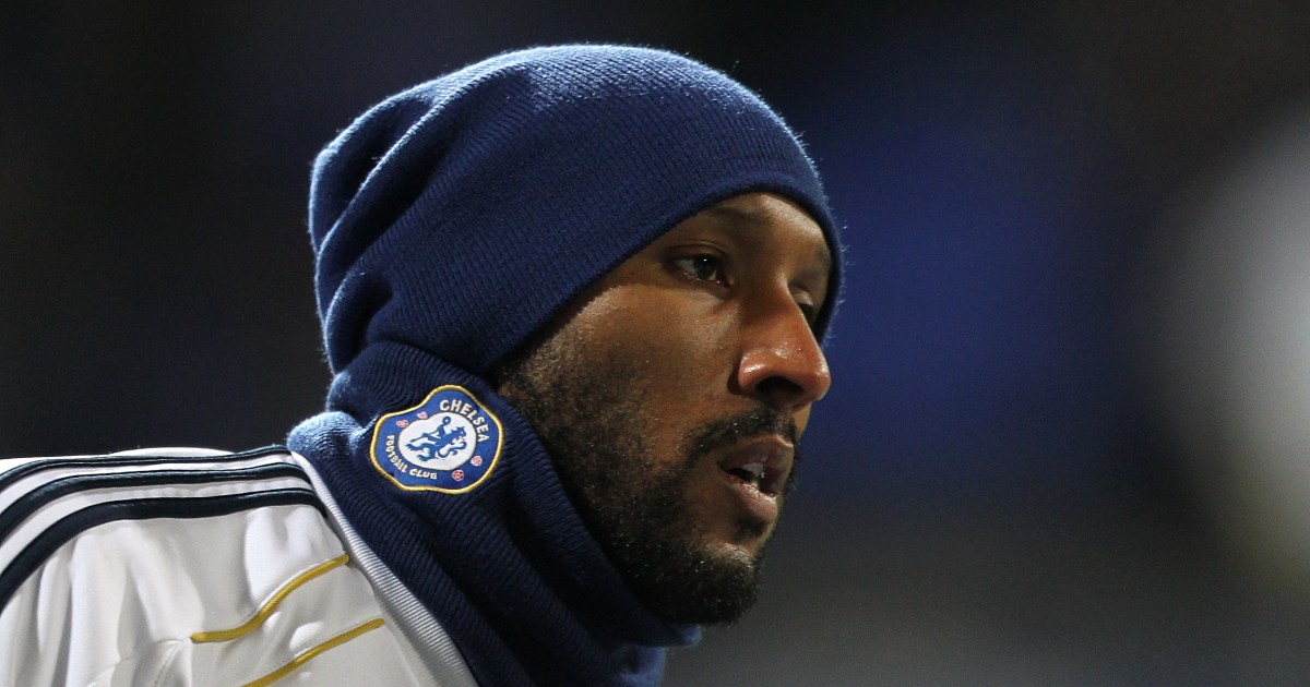 Nicolas Anelka warming up for Chelsea ahead of their Premier League ...