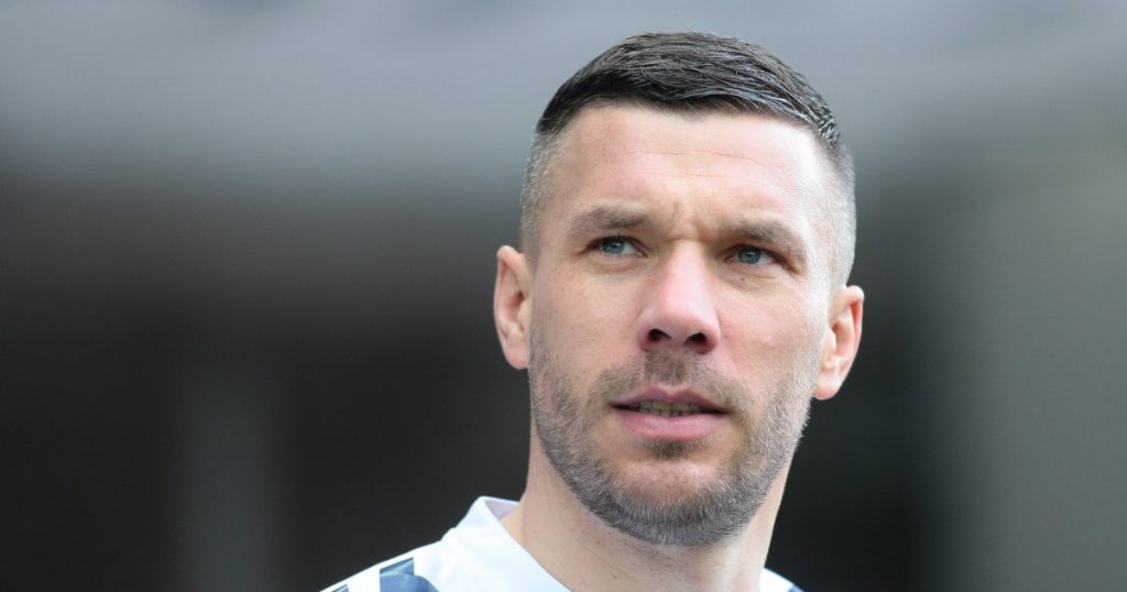 Lukas Podolski for Gornik Zabrze, Ernest Pohl Stadium 20 February 2022 ...