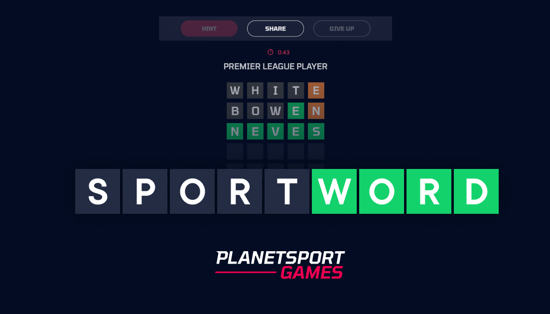 Sportword: The daily football word game on Planet Sport