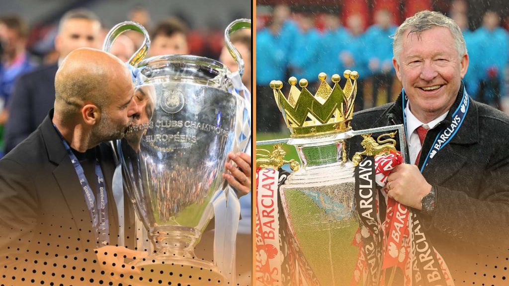 Where does Pep Guardiola rank among the most decorated managers in history?
