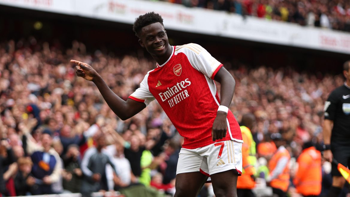 Saka stealing Maddison's celebration is so beautifully Barclays ...